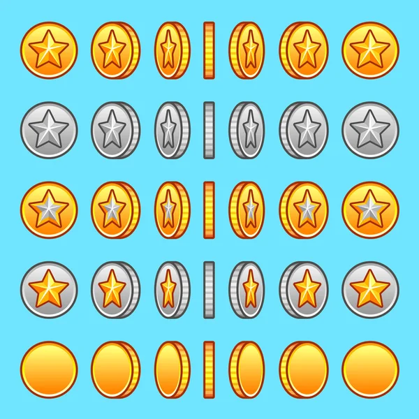 Star coins rotation — Stock Vector © game_gfx #51561857