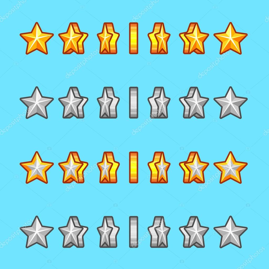 Star gold silver rotation set sprite game Stock Vector Image by ©game ...