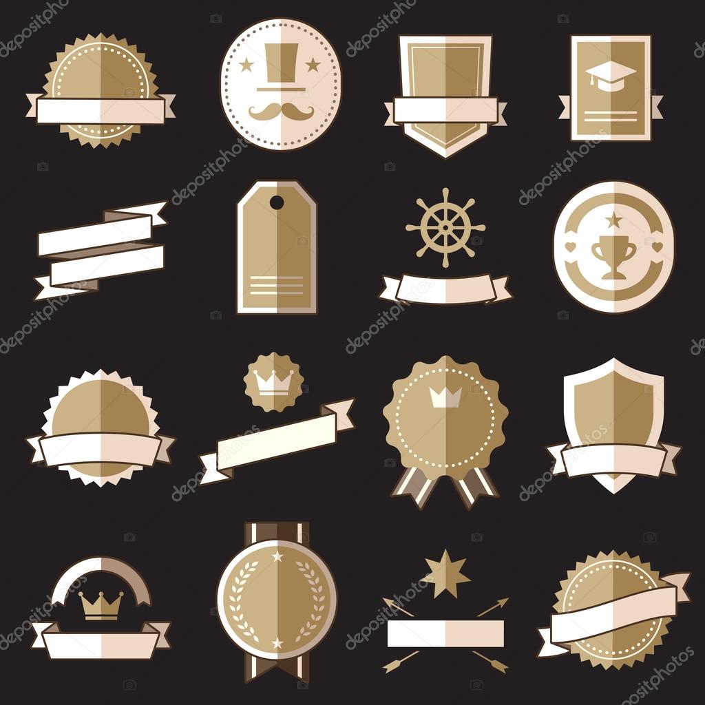 Vintage, retro flat badges, labels signs Stock Vector Image by ©game ...