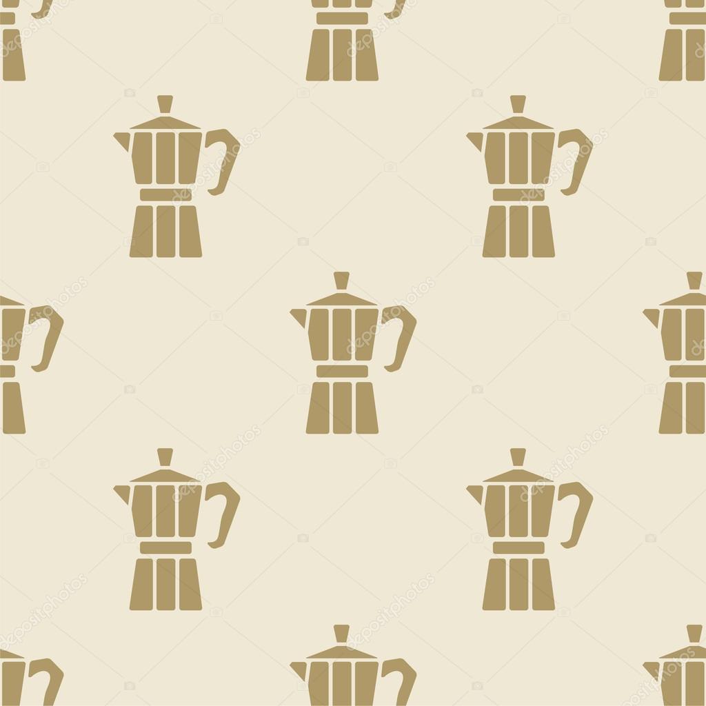 Italian coffee maker moca pattern tile background seamless Stock Vector ...
