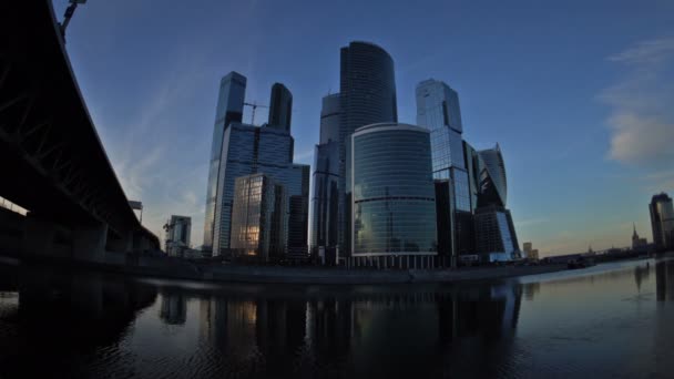 The clouds floating over the skyscrapers of the Moscow International ...