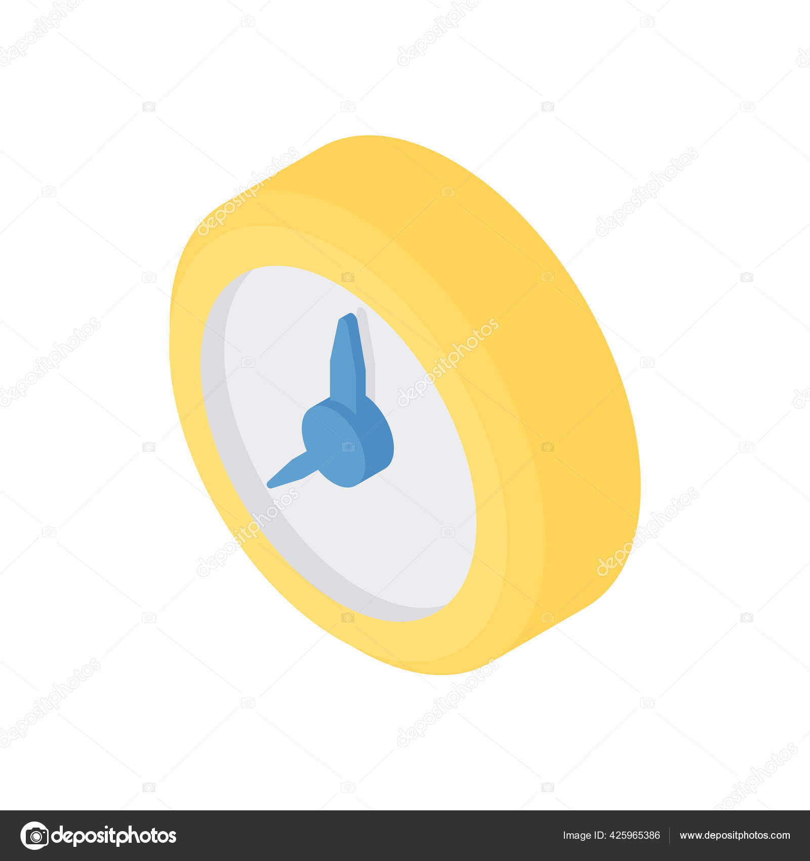 Icon of yellow analog clock on white background Stock Vector by ...