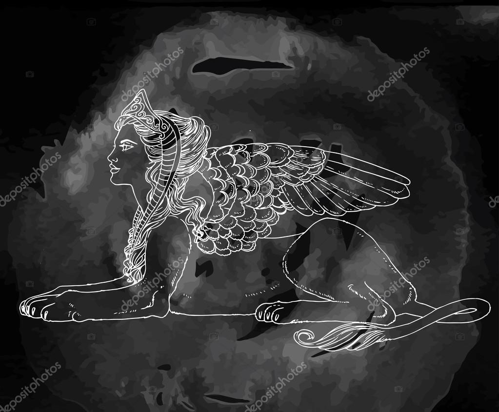 Esfinge, símbolo mítico de la criatura . Vector de stock por ©mazeina ...