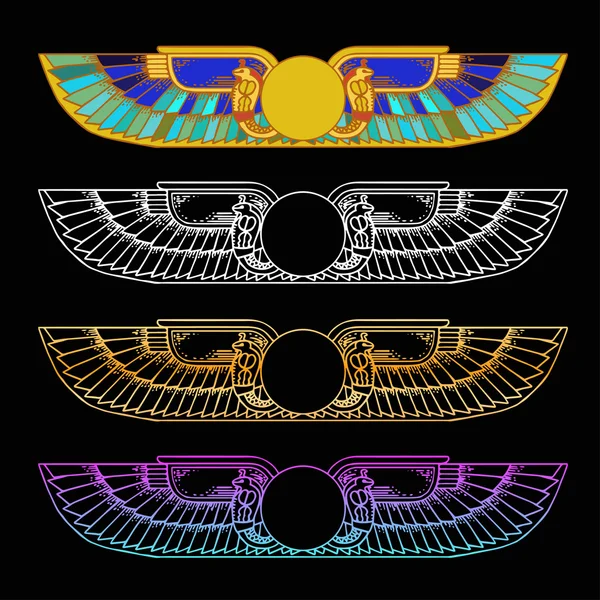 Egyptian Winged Sun Disk Vector
