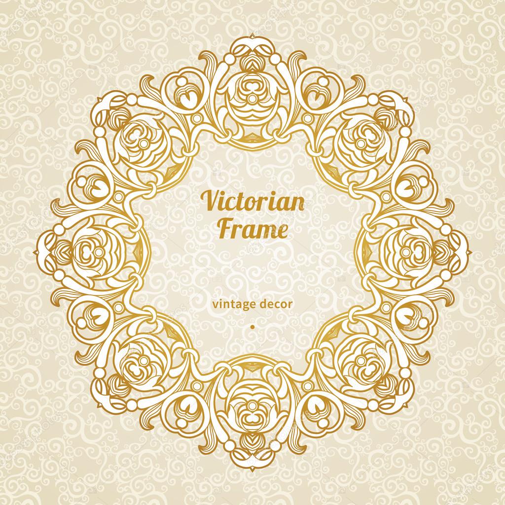 Filigree vector frame in Victorian style. Stock Vector Image by ...
