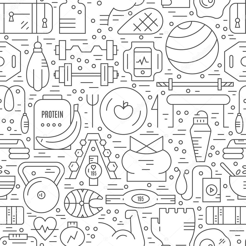 Sport nutrition and healthy life pattern — Stock Vector ...