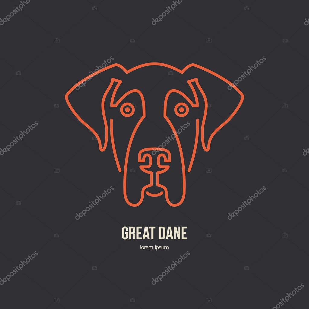 Portrait of great dane Logo Stock Vector Image by ©Favetelinguis199 ...