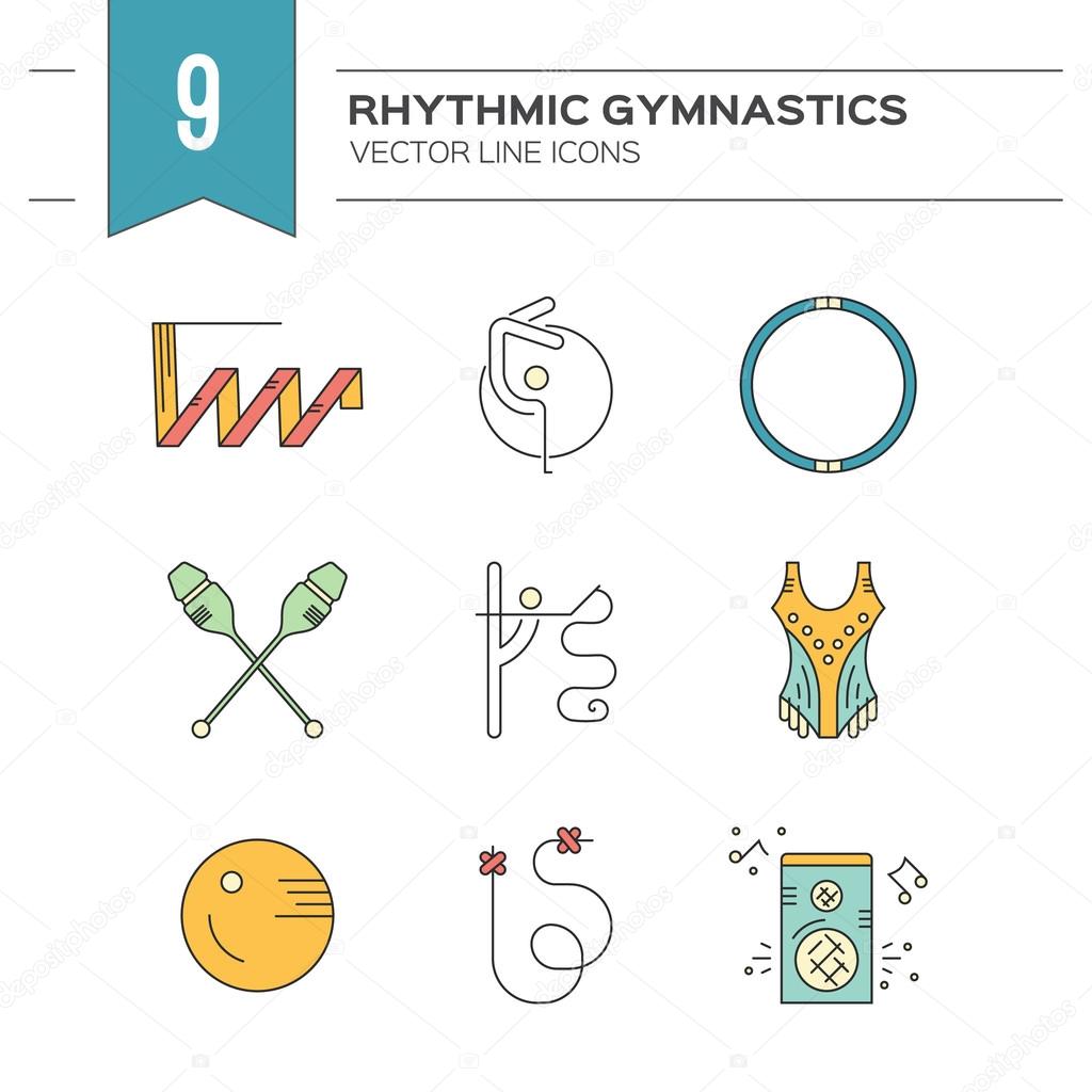 Rhythmic Gymnastics Icons Stock Vector Image by ©Favetelinguis199 ...