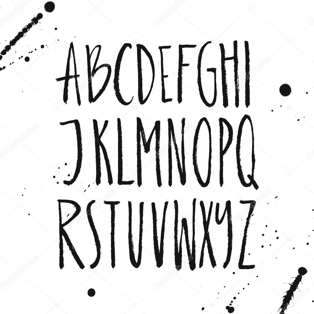 Alfabet fonta gambar tangan Vektor Stok oleh ©Favetelinguis199 118360818