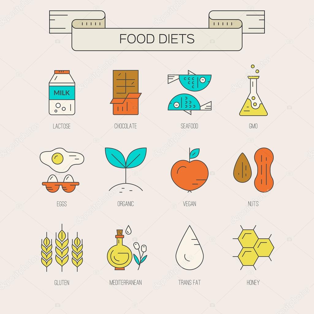 Food intolerance symbols — Stock Vector © Favetelinguis199 #123504864