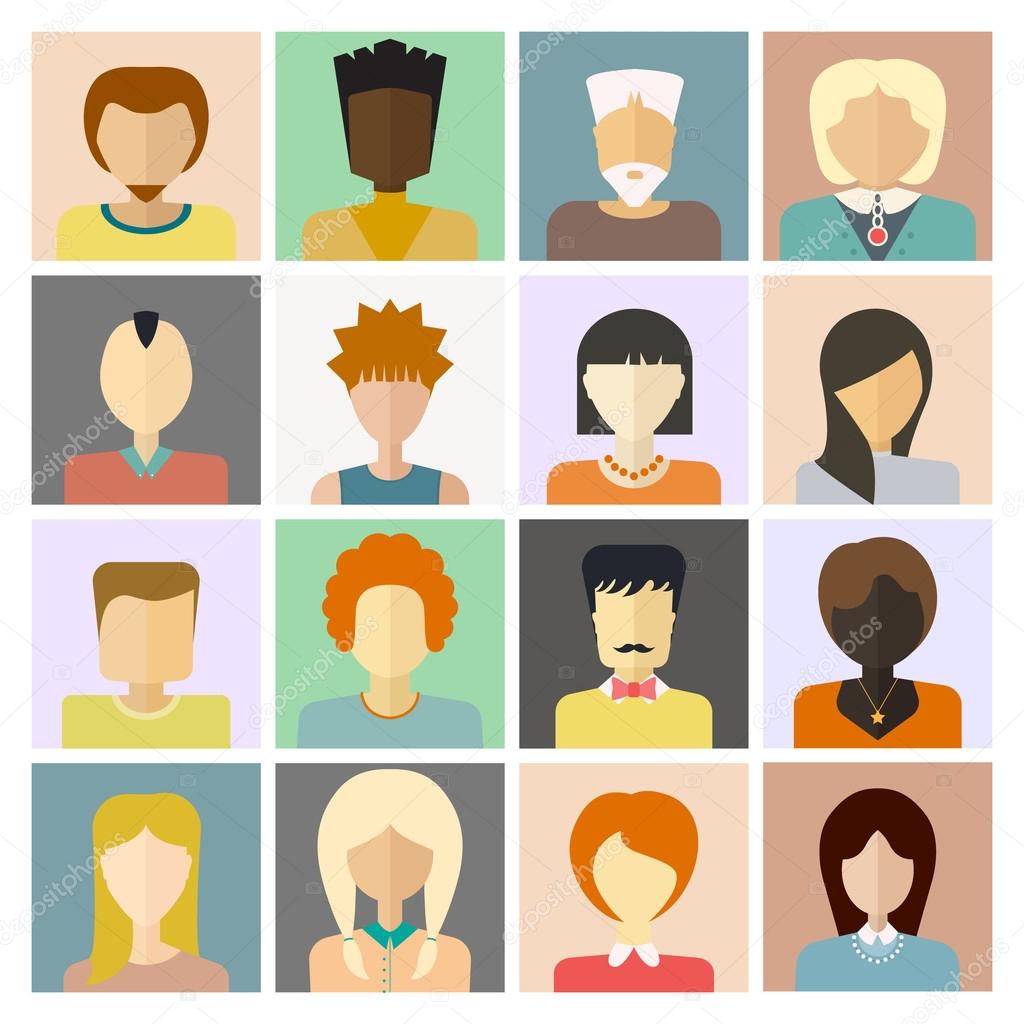 Reihe von flachen Menschen icons — Stockvektor © Favetelinguis199 #52713733