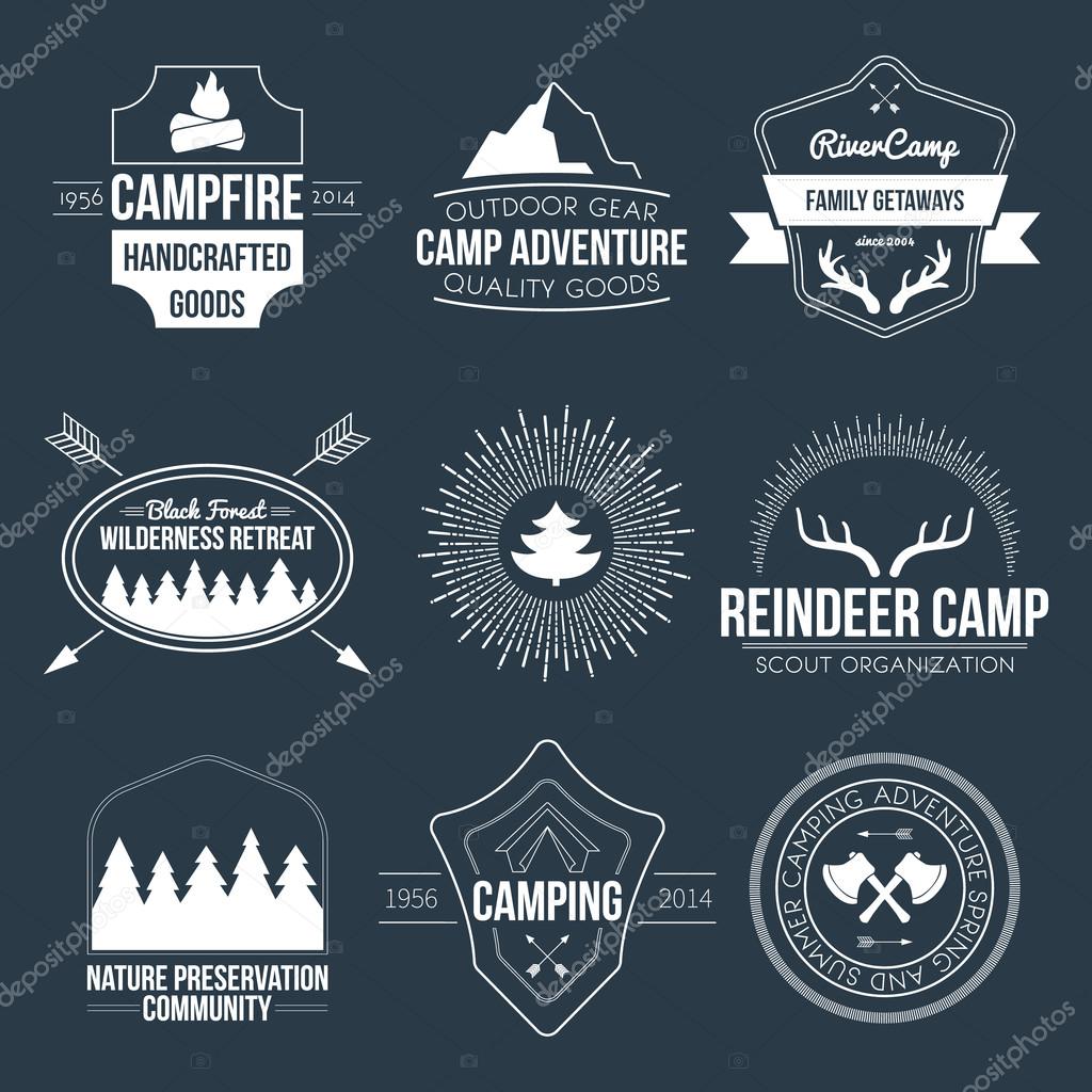 Camping and outdoor activity logos. Stock Vector Image by ...