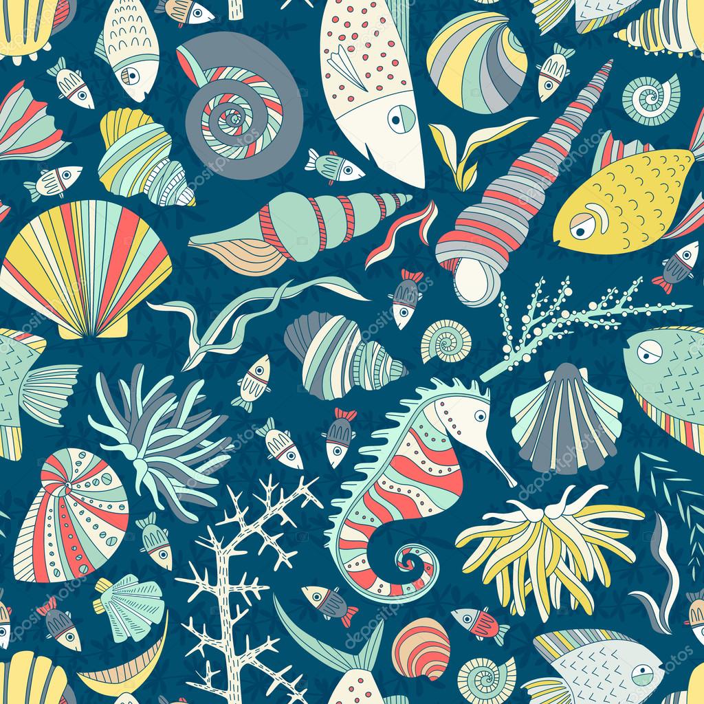 Ocean seamless pattern Stock Vector by ©Favetelinguis199 64115049