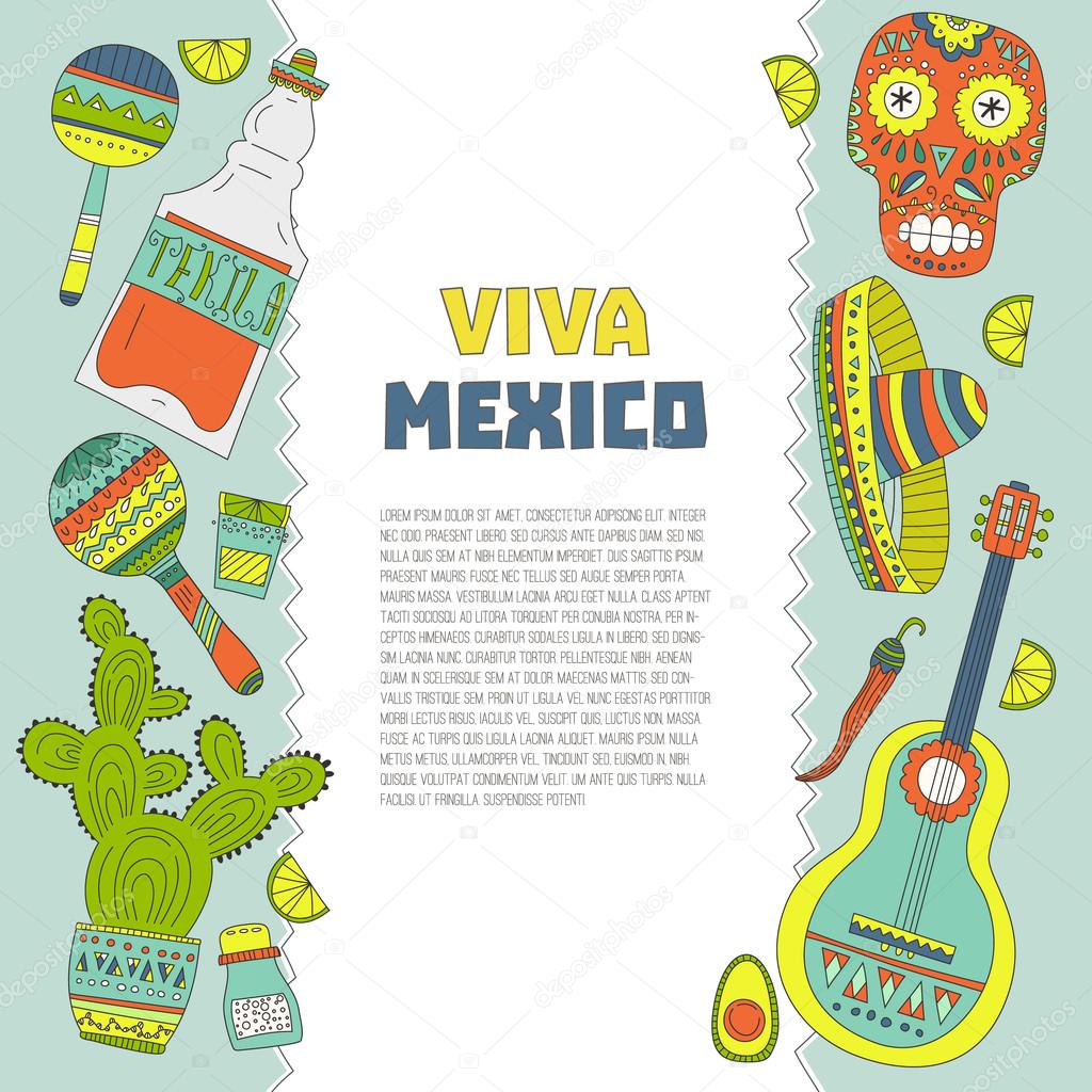Mexico Card Template Stock Vector by ©Favetelinguis199 66250555