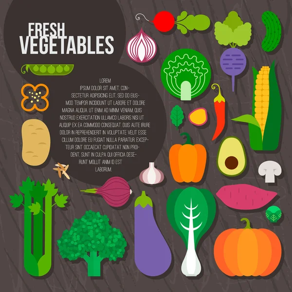 Concept of fresh vegetables Vector Art Stock Images | Depositphotos
