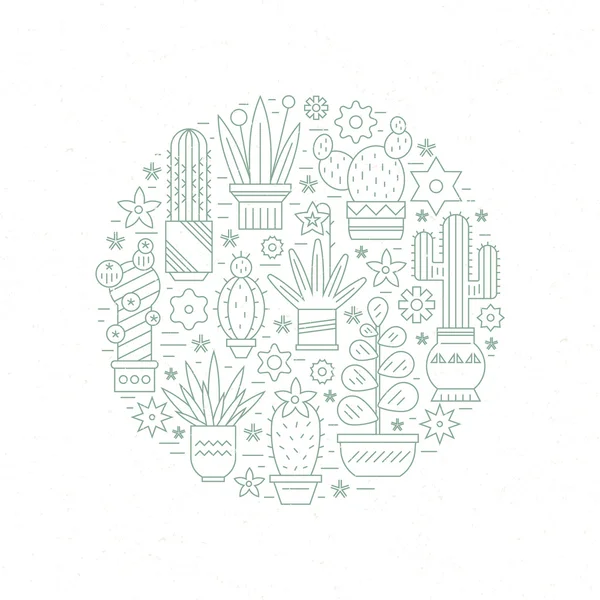 Círculo de cactus imágenes de stock de arte vectorial | Depositphotos