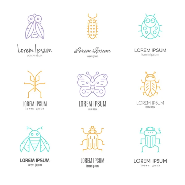 Collection of labels with bugs and insects Stock Vector Image by ...