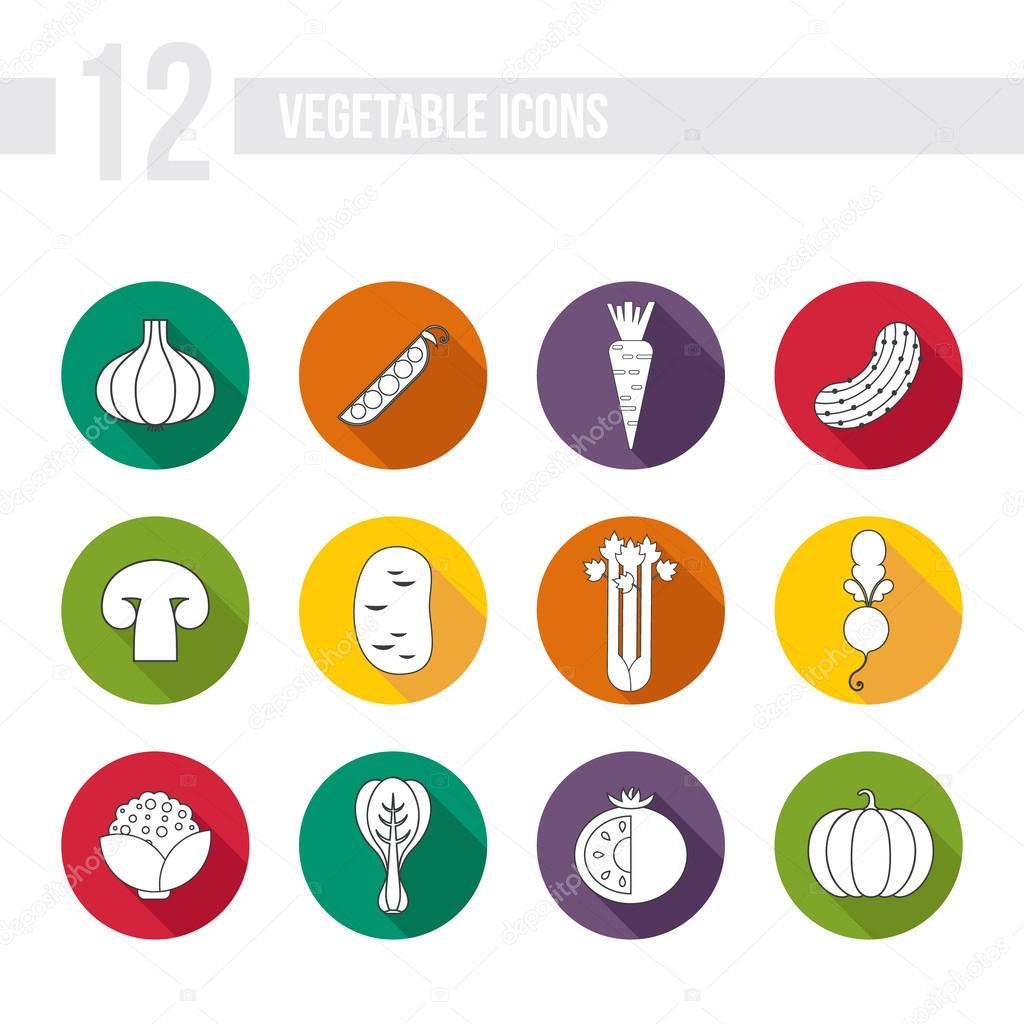 Icons with different vegetables. Stock Vector by ©Favetelinguis199 85363634