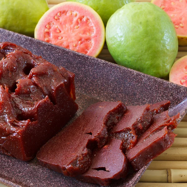 Brazilian dessert goiabada with fresh goiaba — Stock Photo © jantroyka ...