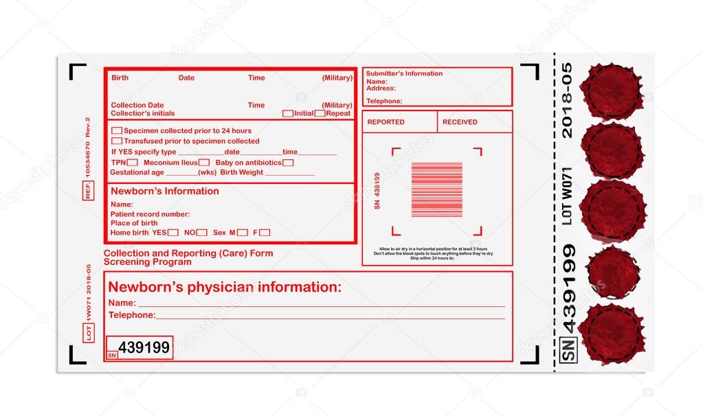 Blank card for newborn screening — Stock Photo © tiagoz #112043314