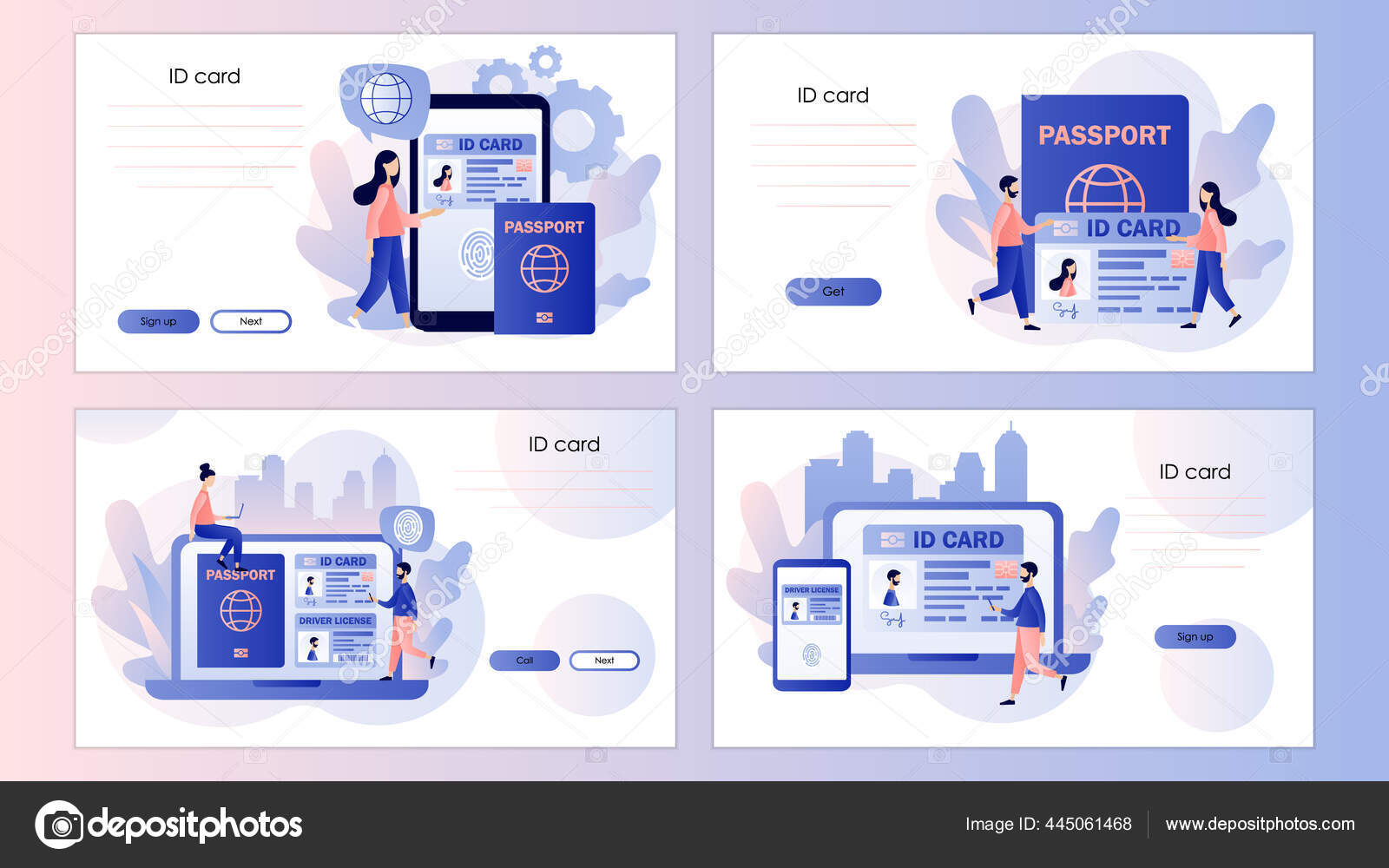 Smart ID card. Digital passport and Driver license. Electronic identity ...
