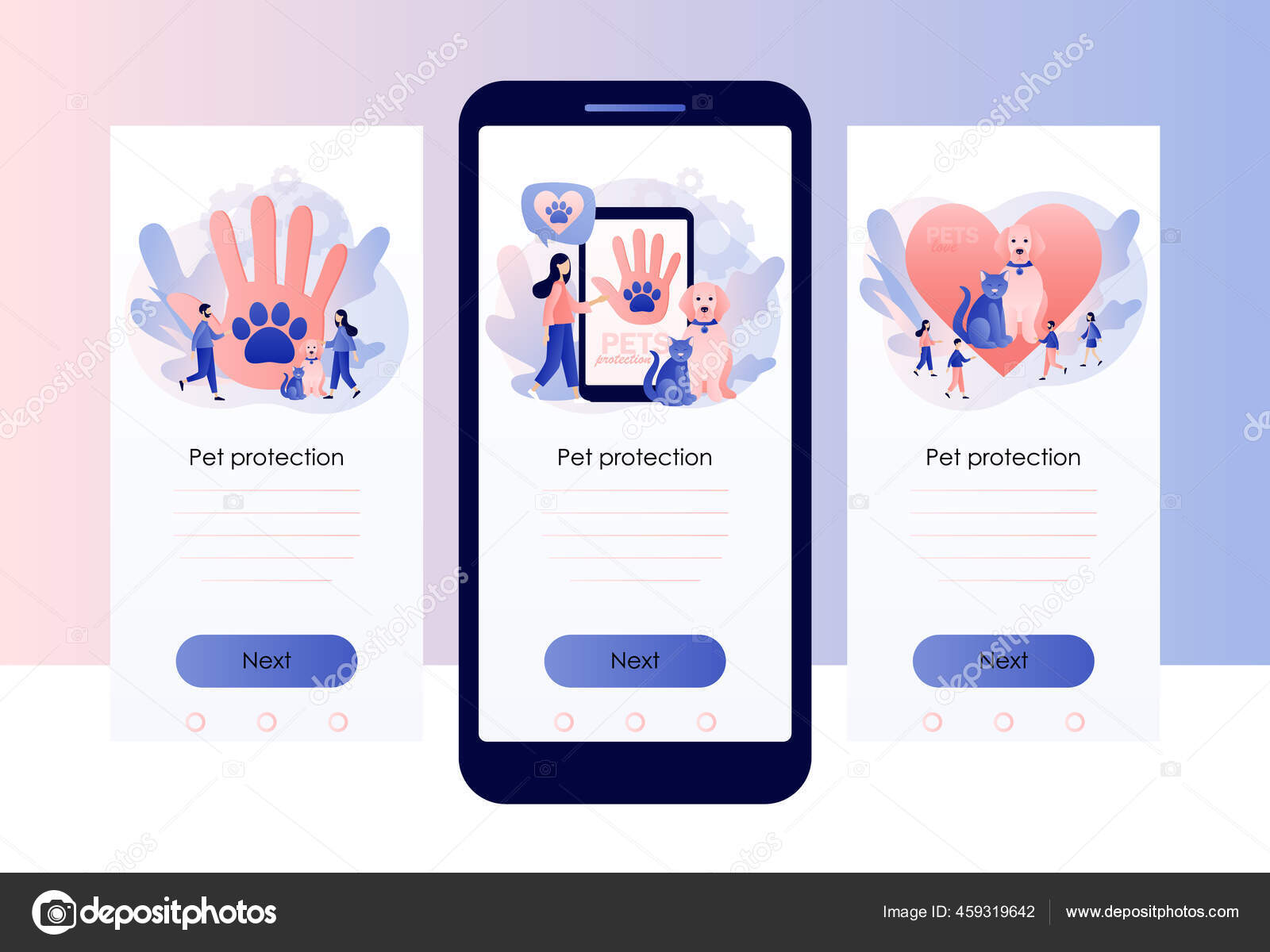 Animal rescue and pet protection. Hand and paw as symbol support and ...