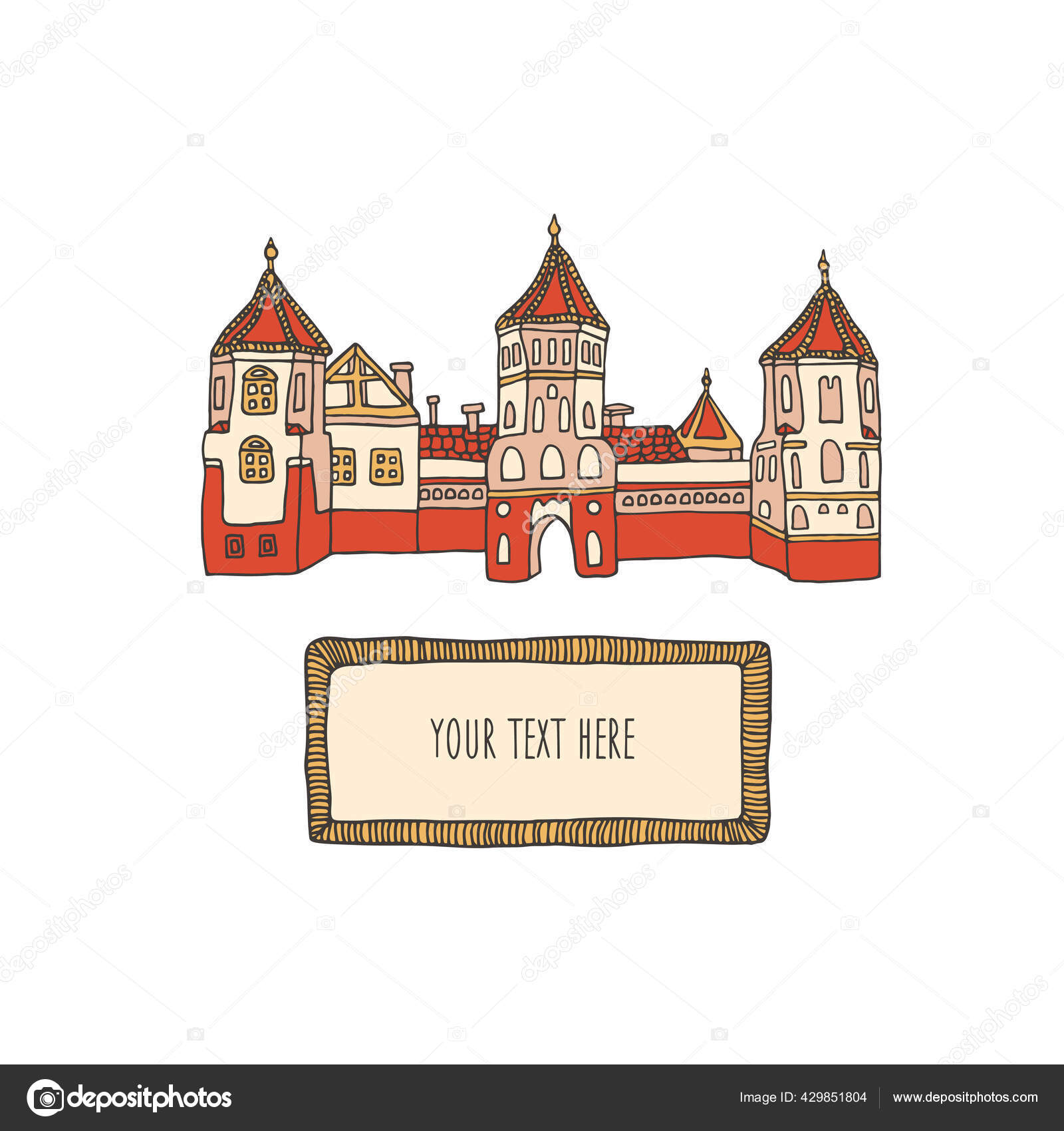 Knighthood and chivalry concept. Medieval castle Stock Vector by ...