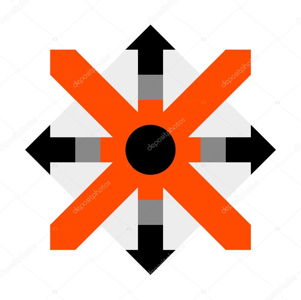 Modern compass. . Arrows pointing in all directions — Stock Vector ...