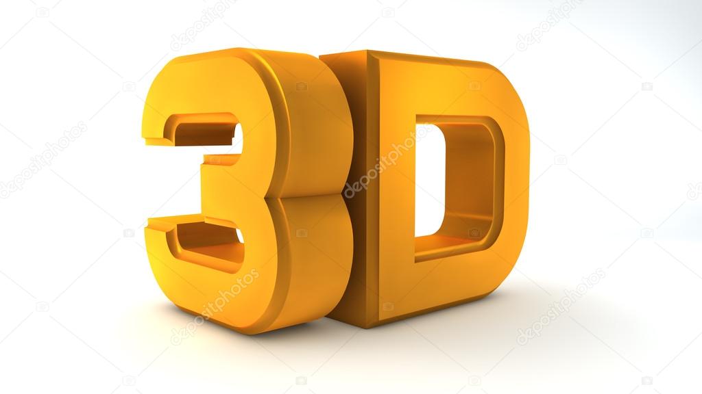 Large three-dimensional logo on a white isolated matte background ...