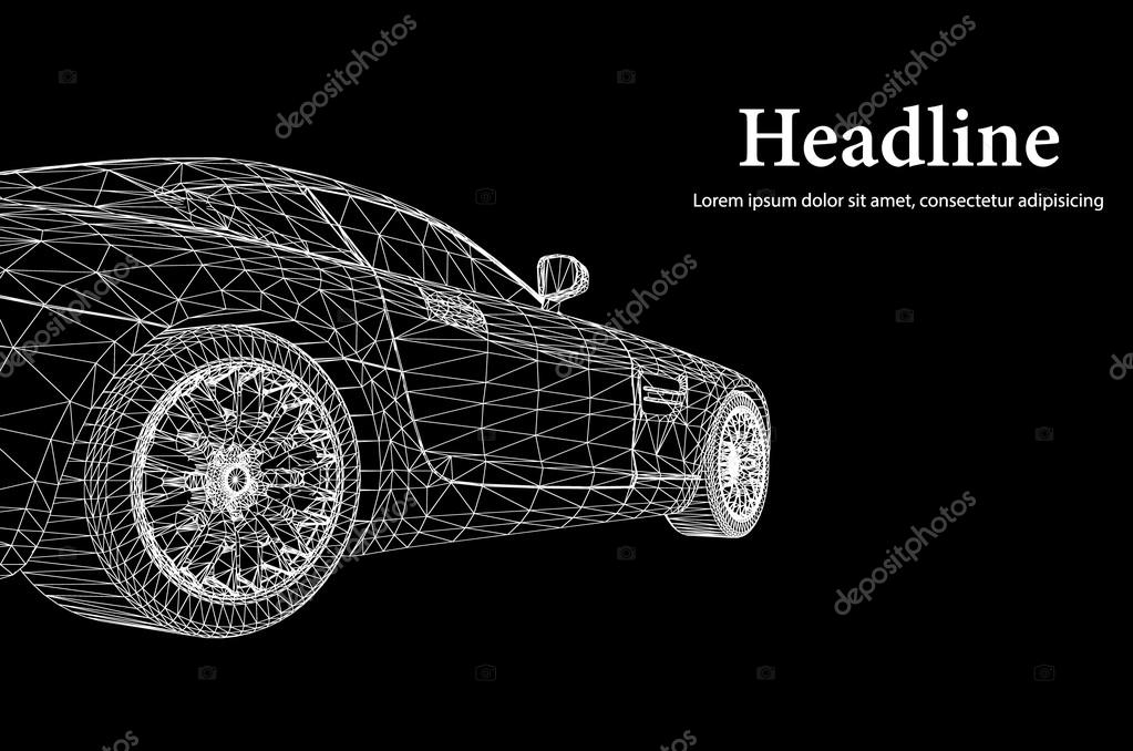 Abstract Creative concept vector background of 3d car model. Sports car ... Abstract Creative concept vector background of 3d car model. Sports car ...