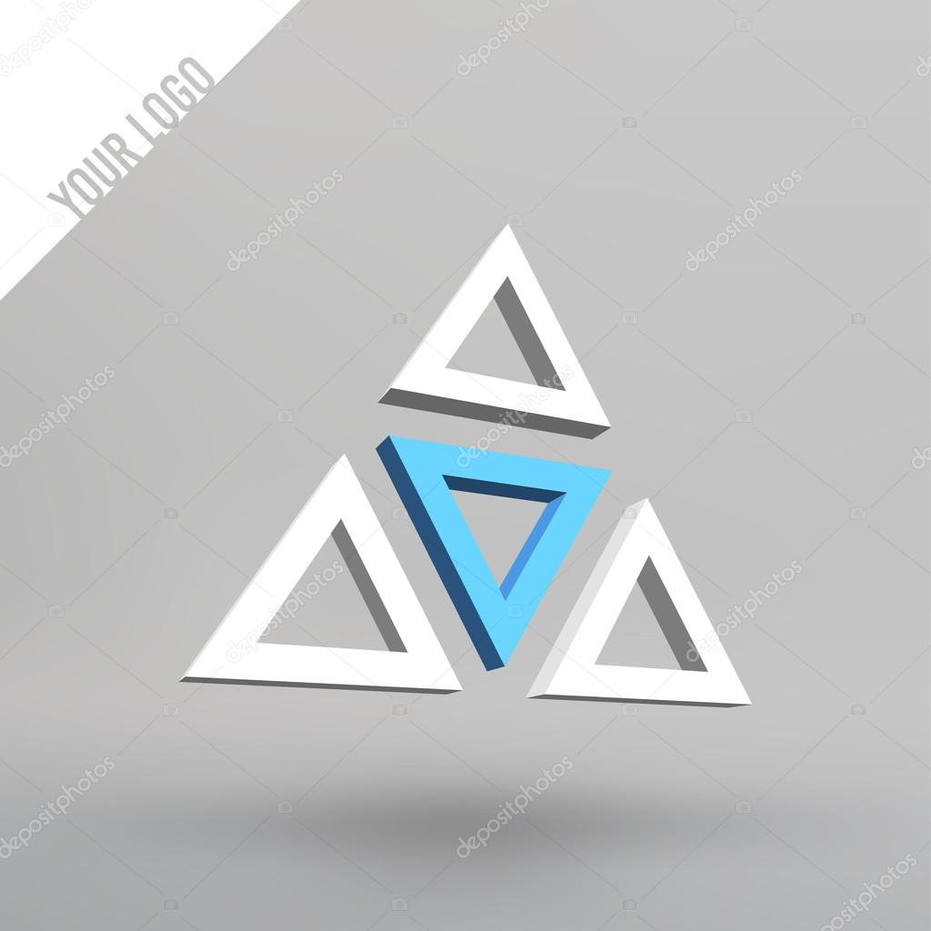 Abstract vector 3d logo. Arches in perspective projection. Figure of ...