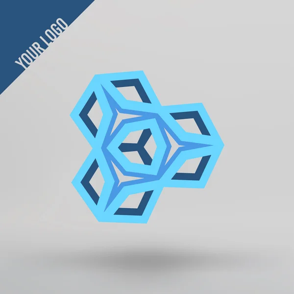 Abstract vector 3d logo. Arches in perspective projection. Figure of ...