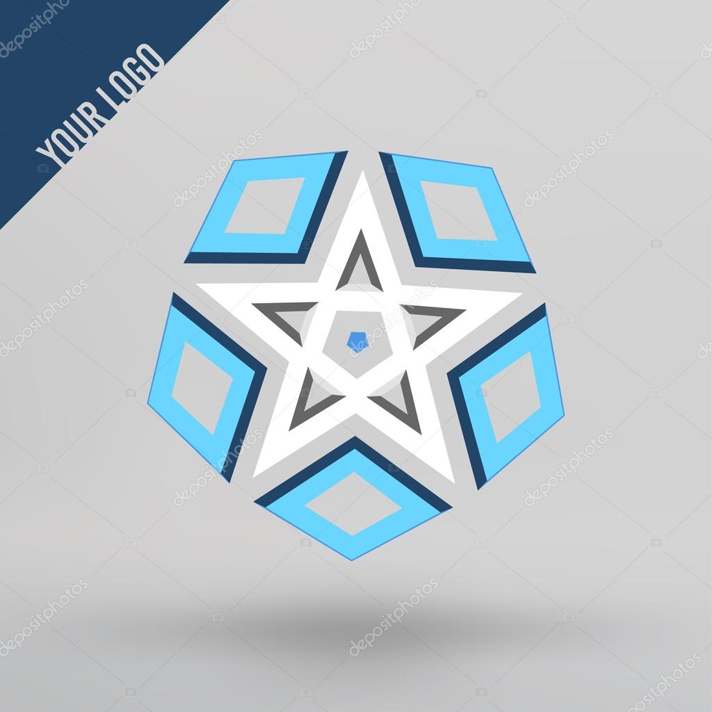 Abstract vector 3d logo. Arches in perspective projection. Figure of ...