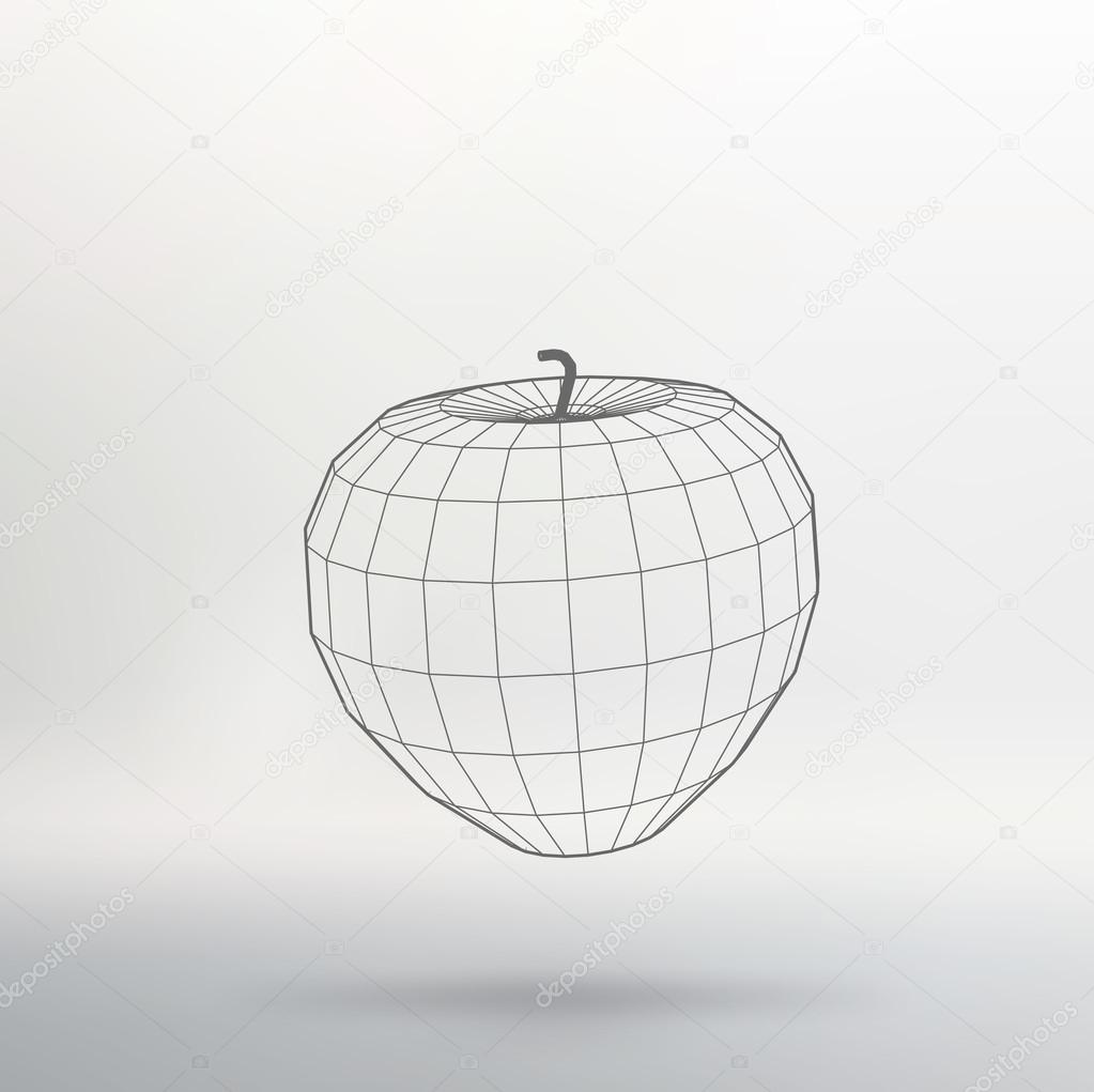 Apple vector illustration. Polygon triangle. Polygonal hand. The ...