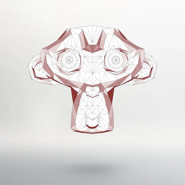 Ilustración vectorial del símbolo del mono año 2016. Modelo poligonal ...