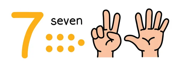 Kids hand showing the number eight hand sign. Stock Vector by ...