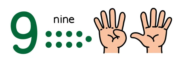 10. Kids hand showing the number ten hand sign. Stock Vector by ...