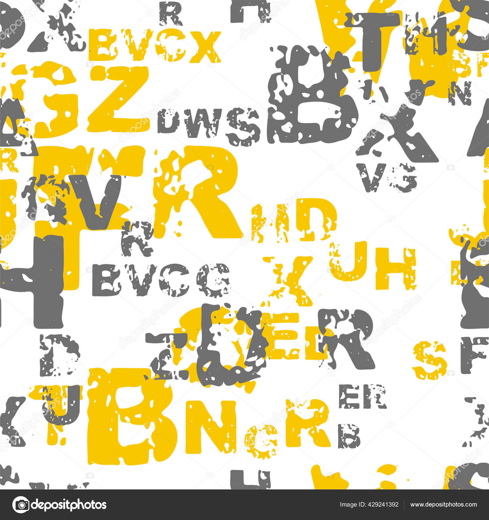 Letters Black Background Seamless Pattern Stock Vector Image by ...