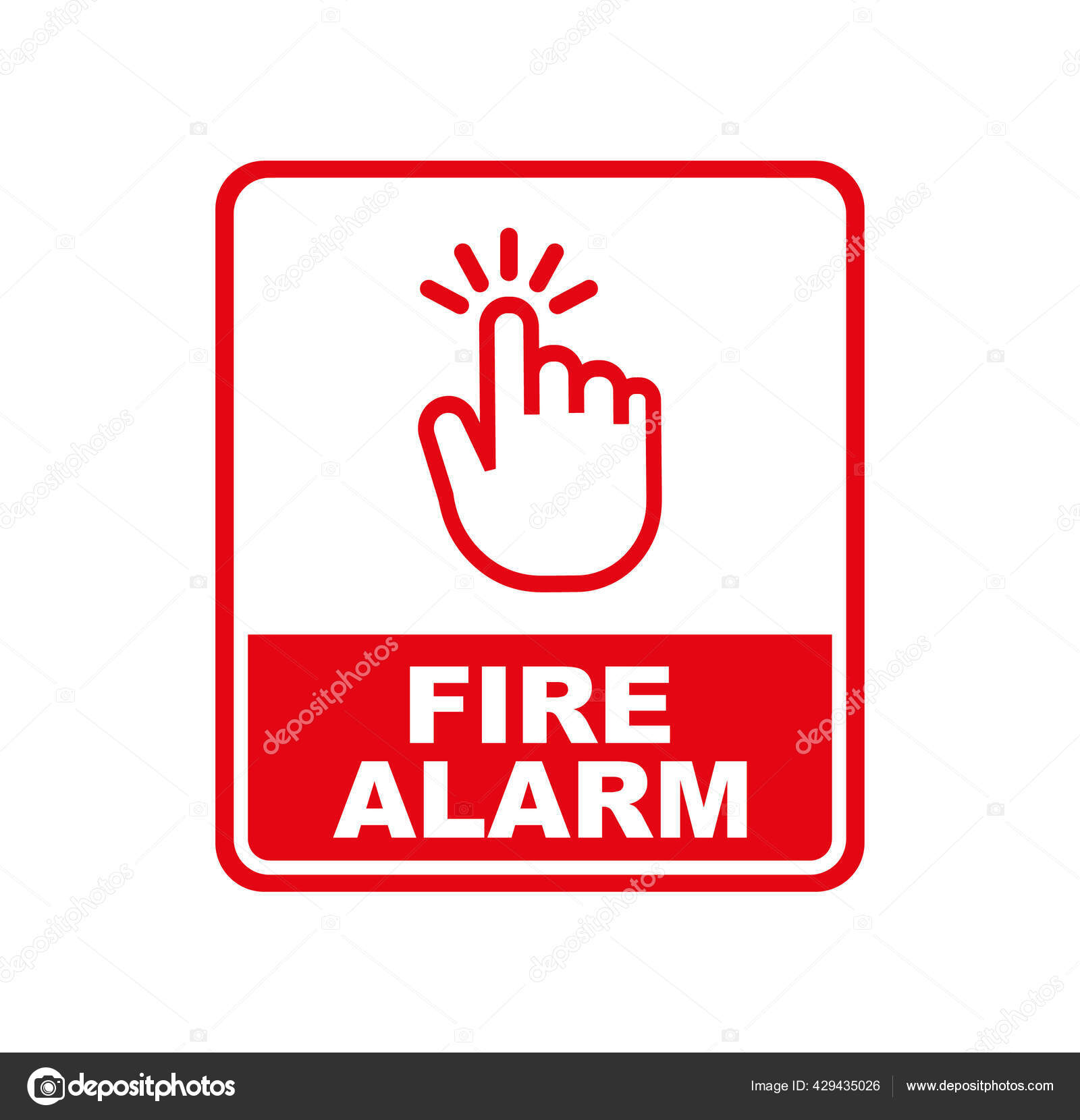 Fire Alarm Sign White Background Stock Vector Image by ©selim123 #429435026