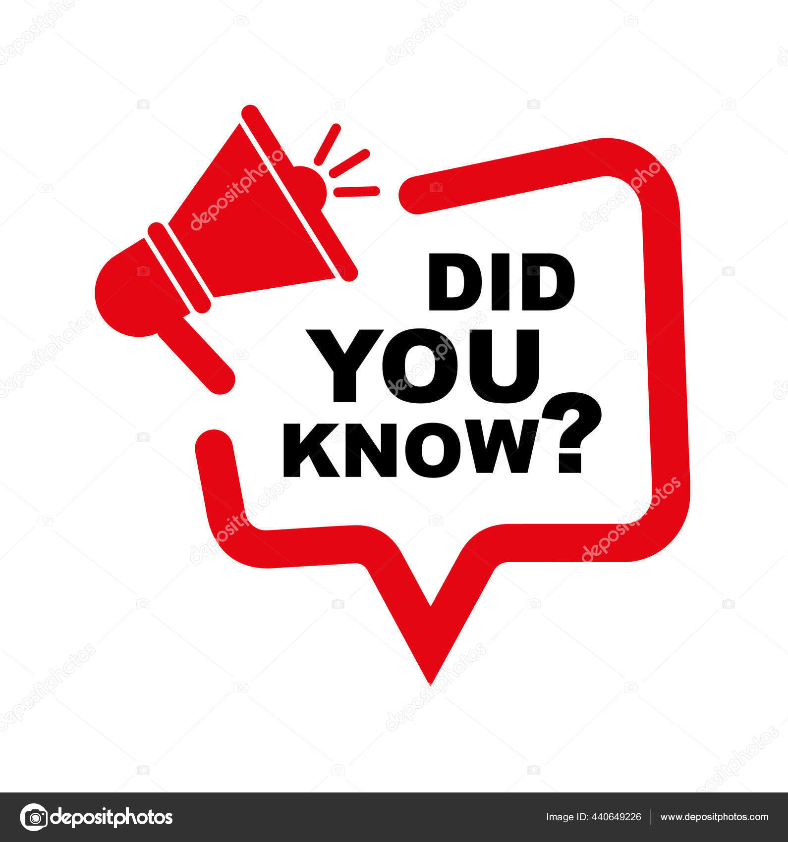 Did You Know Sign White Background Stock Vector by ©selim123 440649226