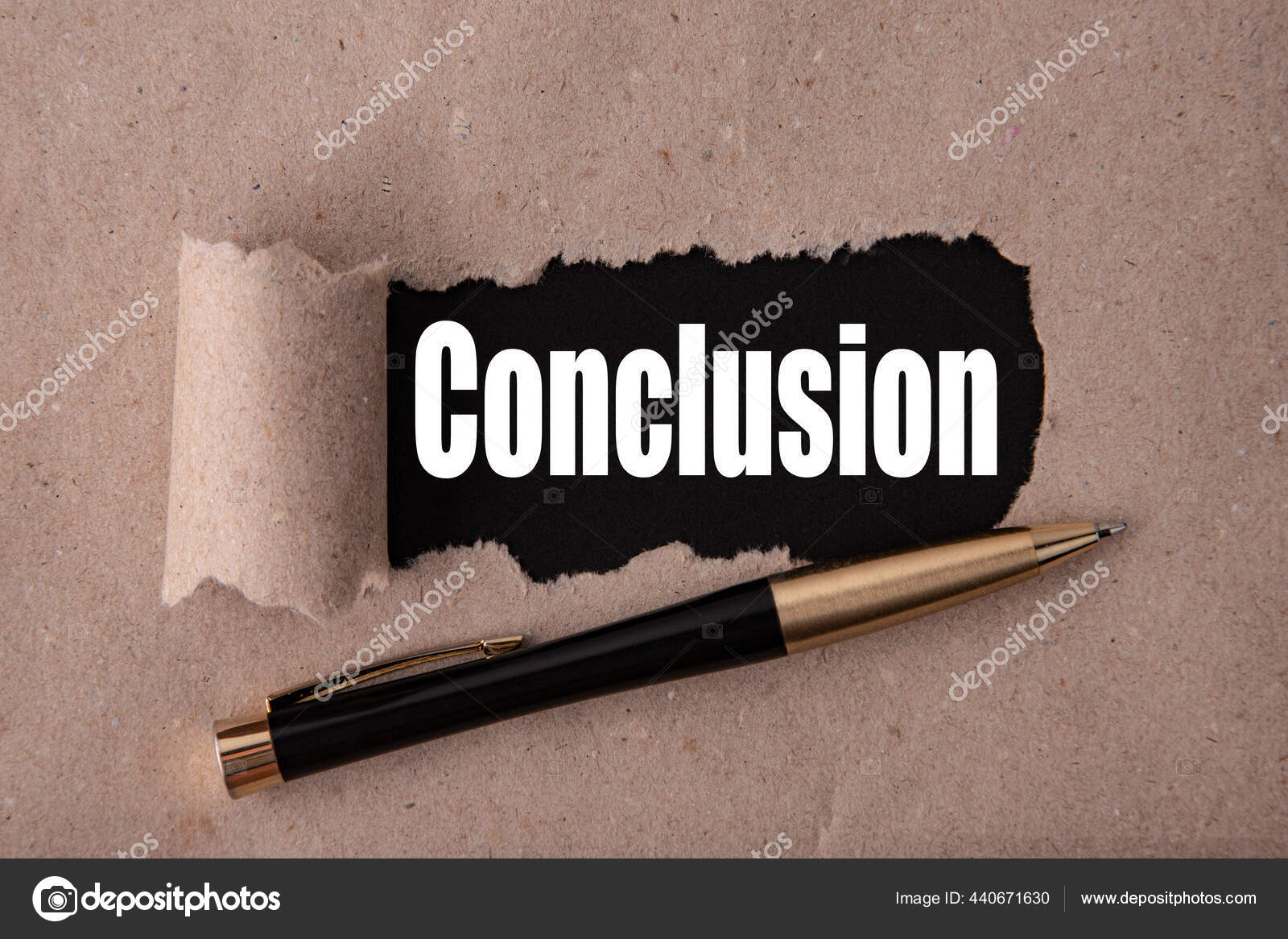 Conclusion Text Written Torn Paper Business Strategy Concepts — Stock ...