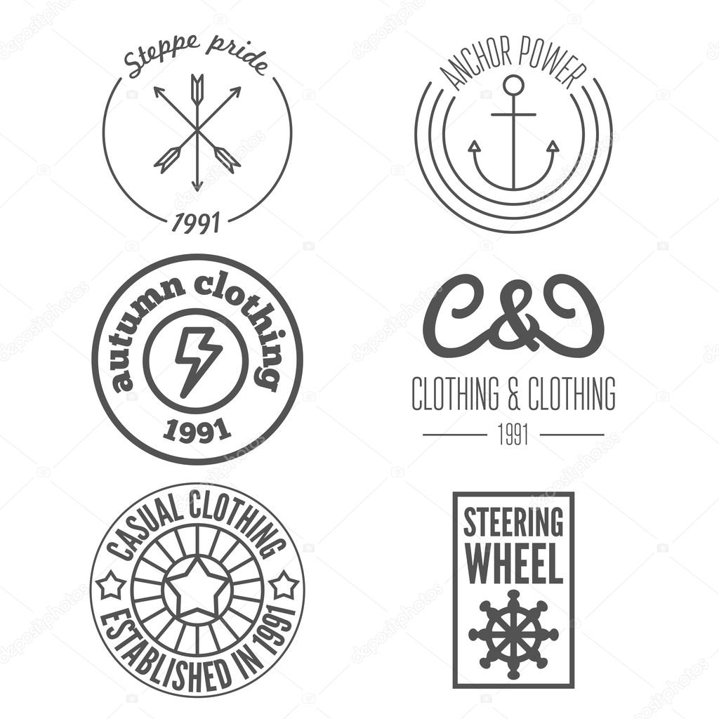 Set of logo and sticker, emblem, print, label and logotype elements for ...