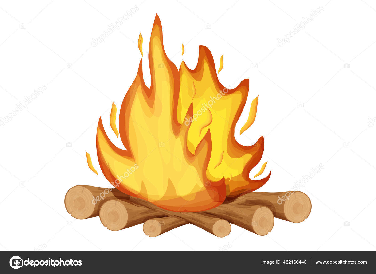Cartoon Fireplace Flames