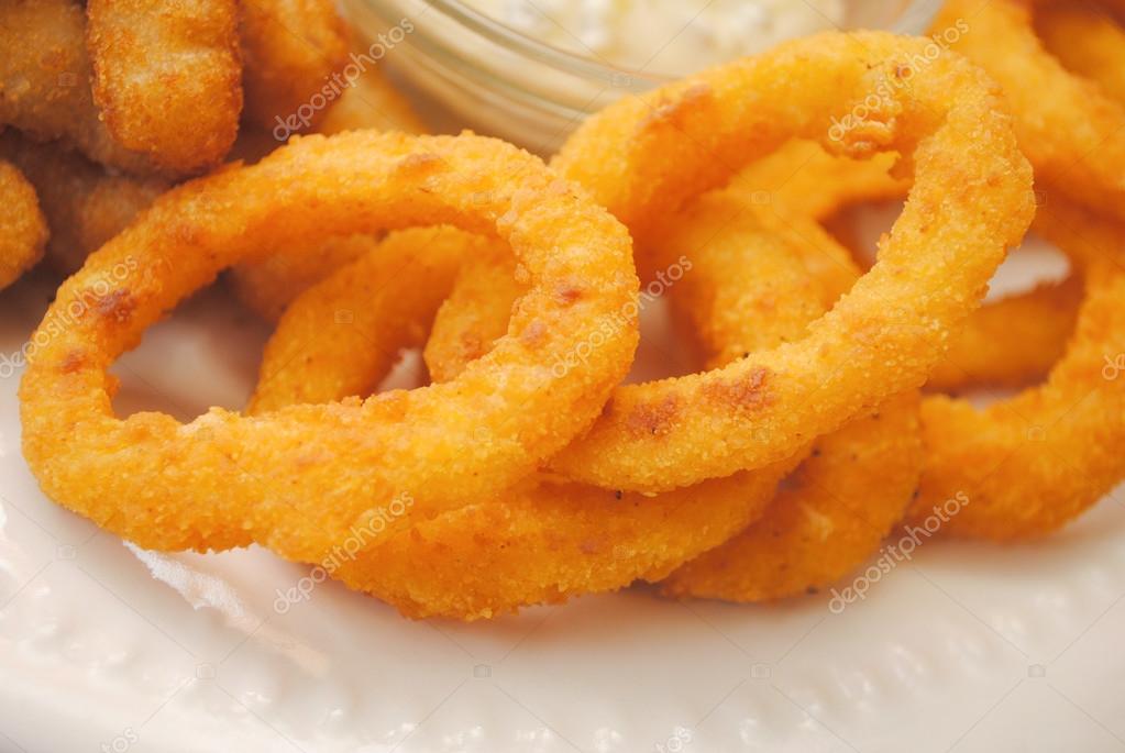 Side Dish of Deep Fried Onion Rings Stock Photo by ©bandd 107735844