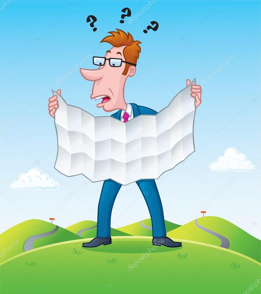 Confused Man Looking At A Map — Stock Photo © RodSavely #74258265