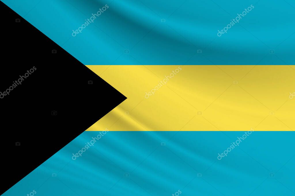 Bandera de Bahamas. Textura de la tela de la bandera de Bahamas. 2024