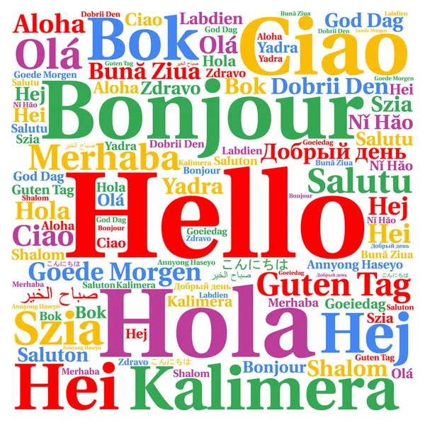 Hello in different languages word cloud — Stock Photo © ricochet69 ...