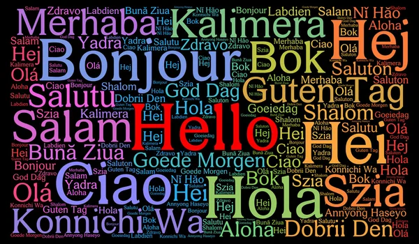 Hello in different languages word cloud — Stock Photo © ricochet69 ...