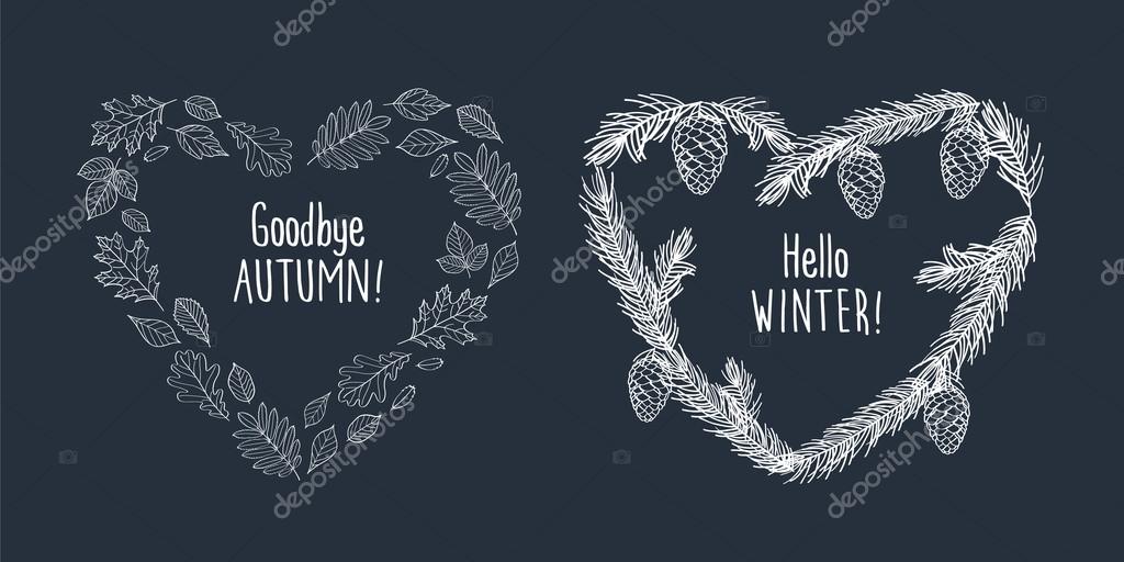 Goodbye autumn! Hello winter! Stock Vector Image by ©tkoko #122875904