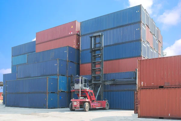 Forklift Lifting Container Box Loading Container Depot Cargo Airplane ...